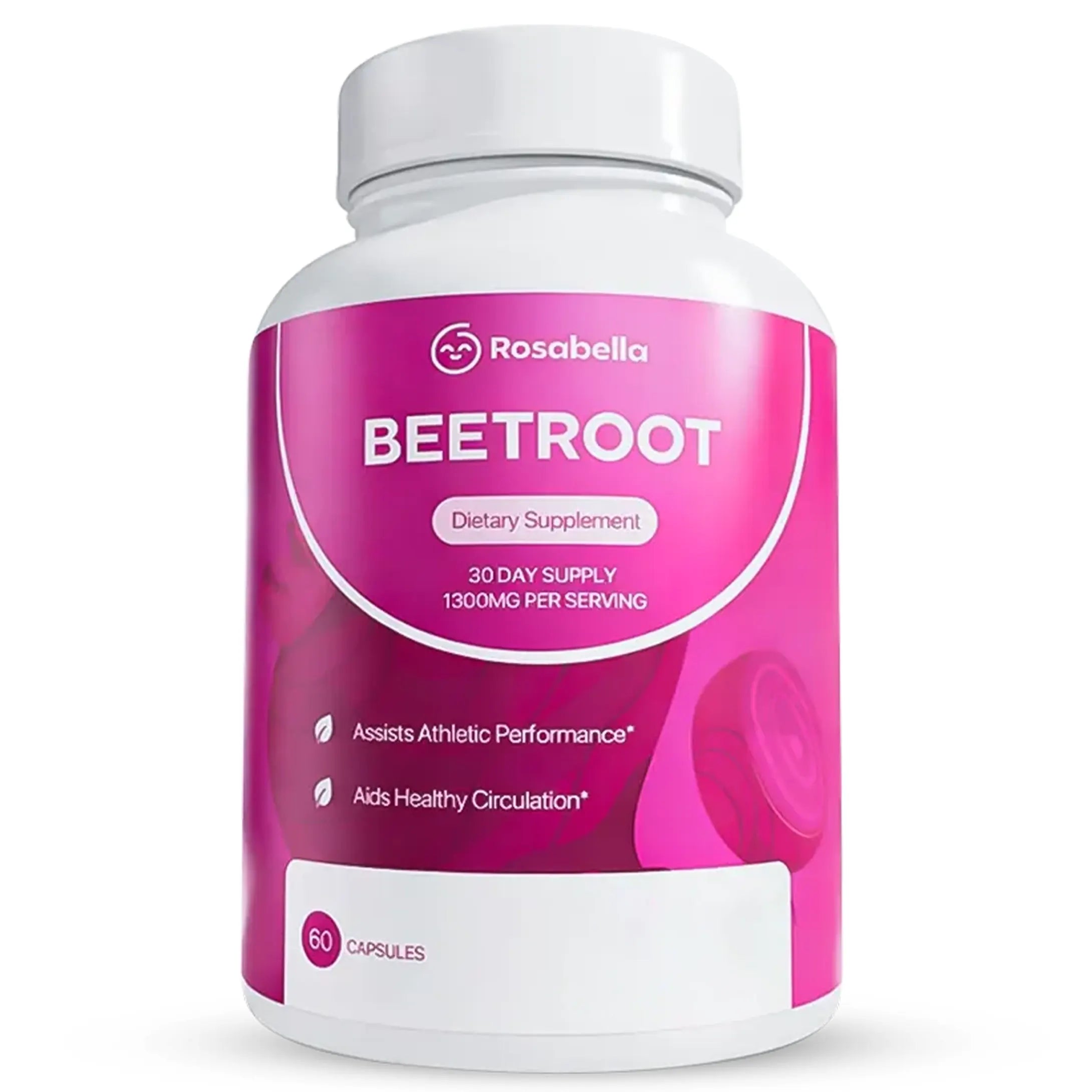 Rosabella Organic Beetroot Capsules (1300mg) for Blood Flow & Heart He
