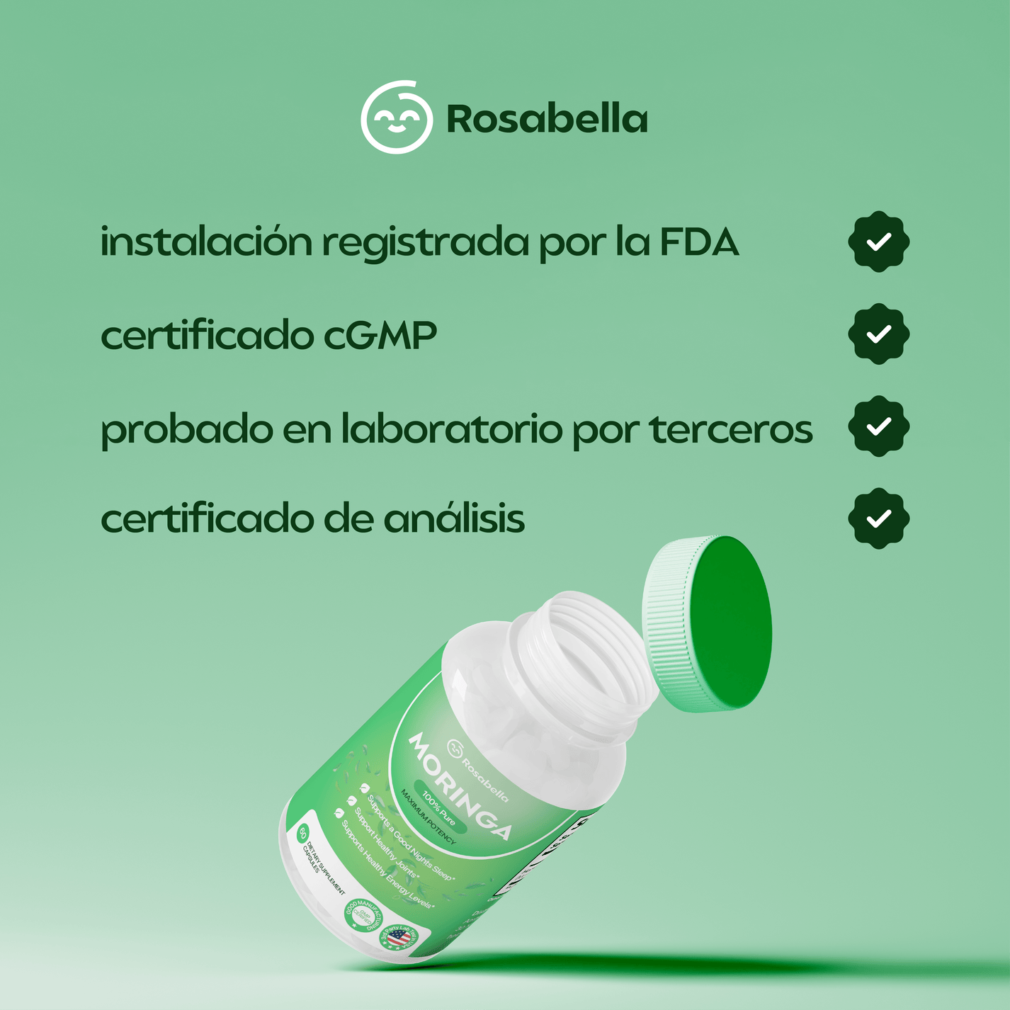 800mg Moringa Powder (Live) – Rosabella